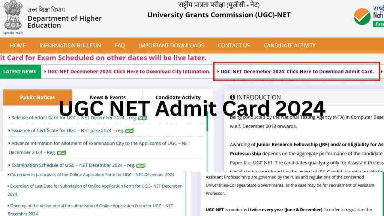 UGC NET Admit Card 2024 Download: A Complete Guide for Aspirants